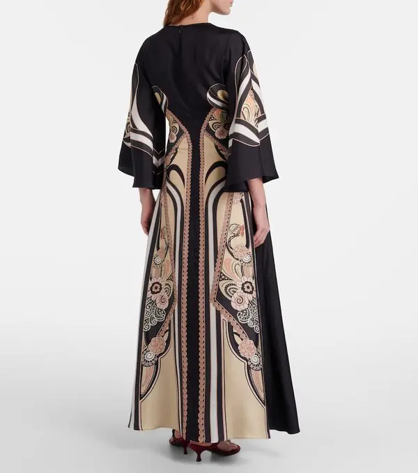 La DoubleJ Sorella Printed Silk Maxi Dress