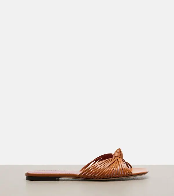 Valentino Garavani Annet Leather Slides - Brown