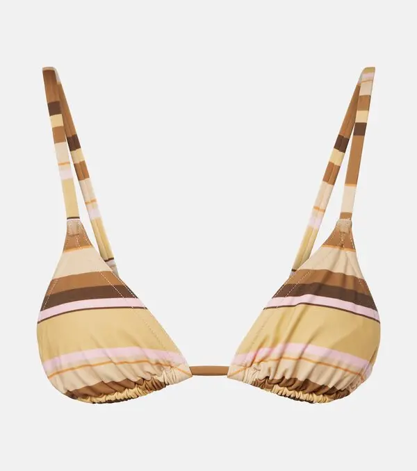 Isabel Marant Striped Triangle Bikini Top - Brown