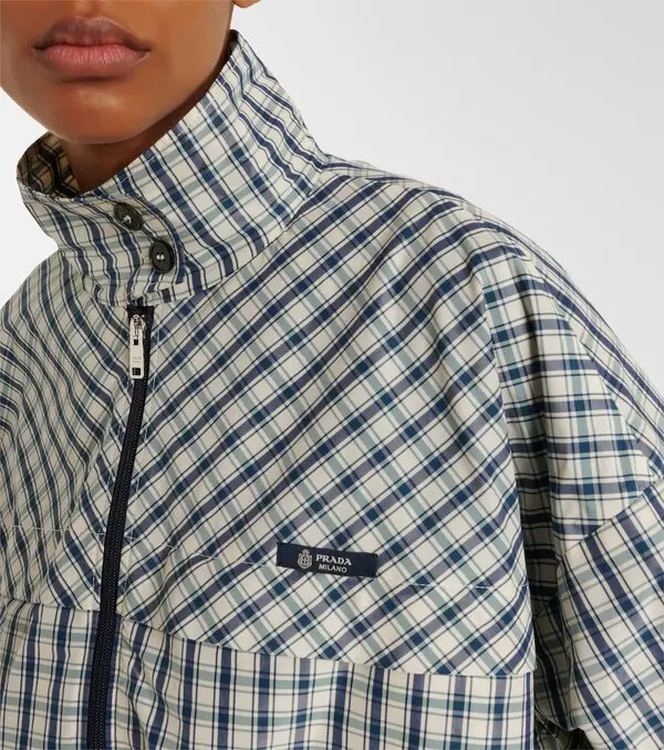 Prada Checked Cotton-blend Chambray Jacket