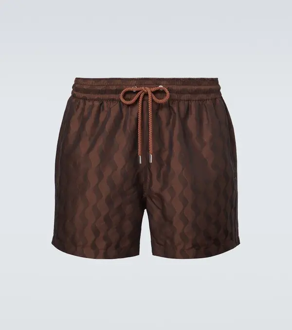 Frescobol Carioca Rio Jacquard Swim Trunks - Brown