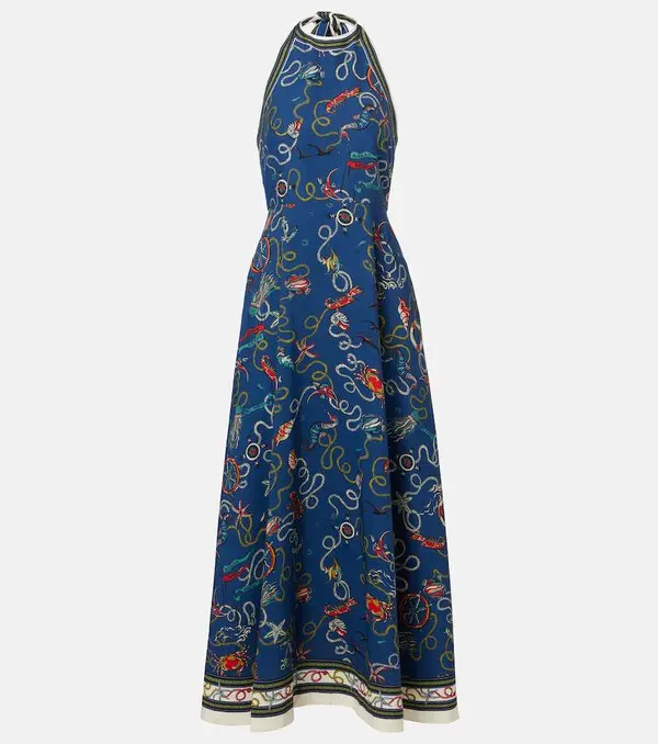 ALEMAIS Alémais Cove Printed Maxi Dress - Blue