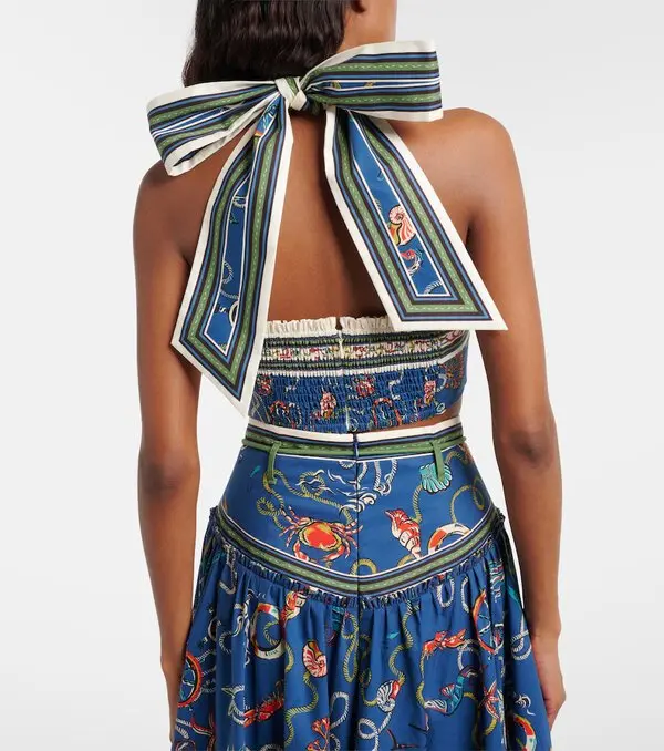 ALEMAIS Alemas Cove Printed Halterneck Crop Top