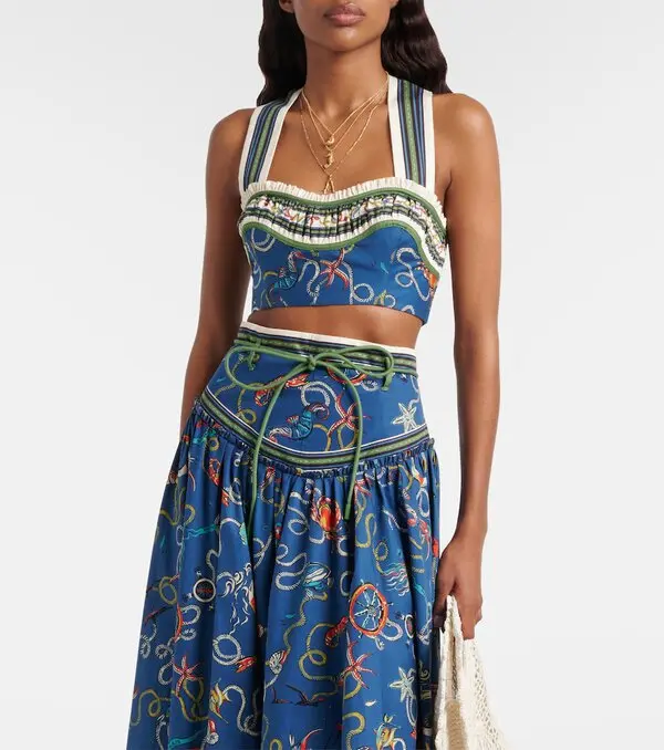 ALEMAIS Alemas Cove Printed Halterneck Crop Top