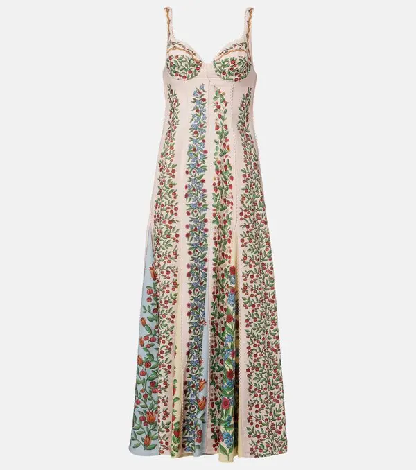 Farm Rio Floral Linen-blend Maxi Dress - Pink
