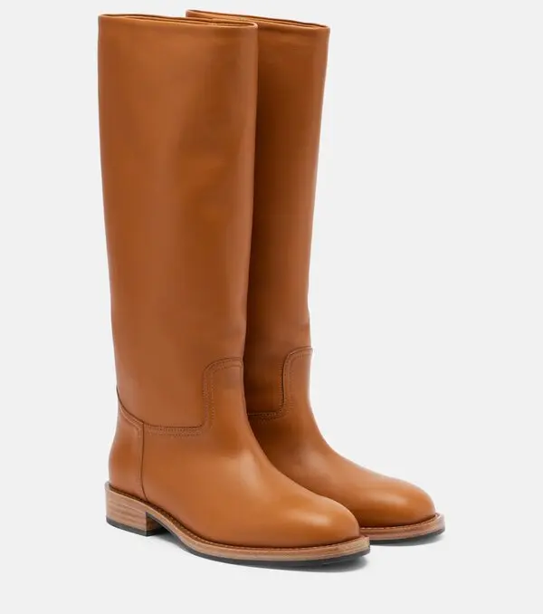 Loro Piana Pablo Walk Leather Knee-high Boots - Brown