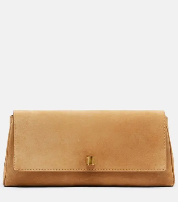 Khaite Audrey Suede Clutch - Beige