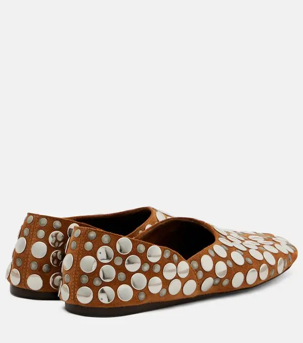 Khaite Jane Studded Ballet Flats - Brown