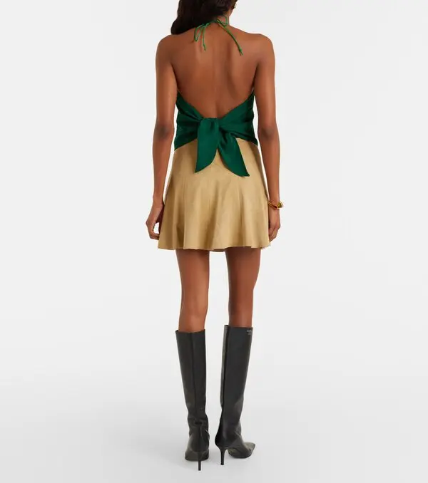 Stouls Mila Suede Mini Skirt - Beige