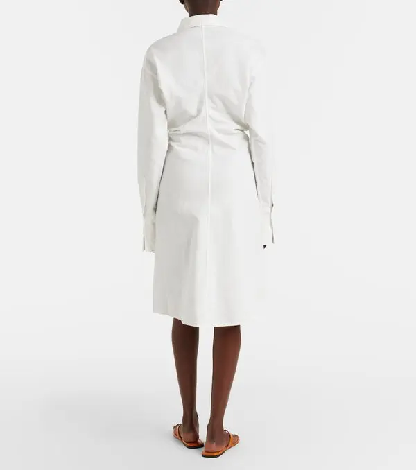 Toteme Cotton And Linen Shirt Dress - White | Editorialist