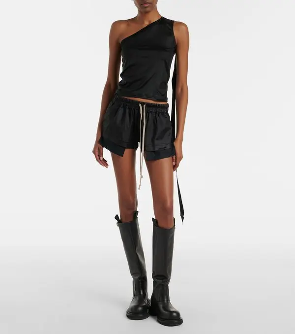 Rick Owens Ziggy One-shoulder Jersey Top - Black