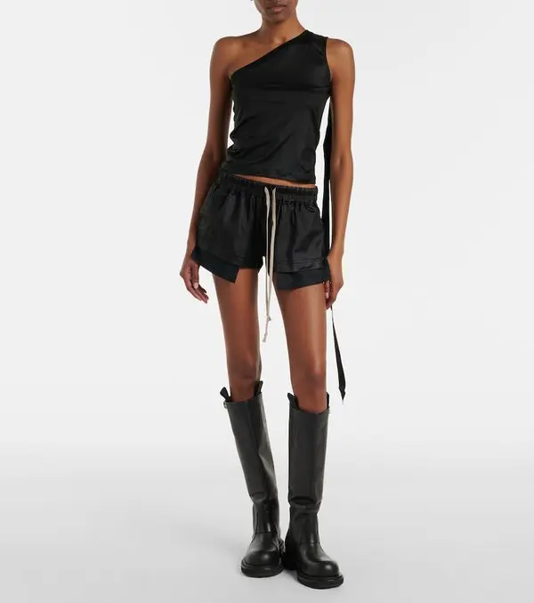 Rick Owens Fog Satin Shorts