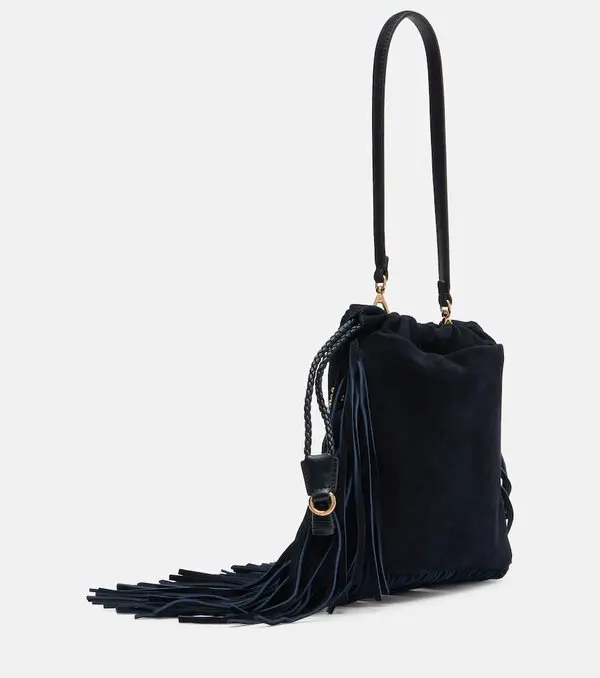 Etro Kalispera Small Studded Suede Shoulder Bag