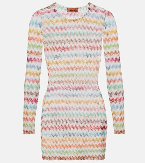 Missoni Zigzag Lamé Minidress - Multicoloured