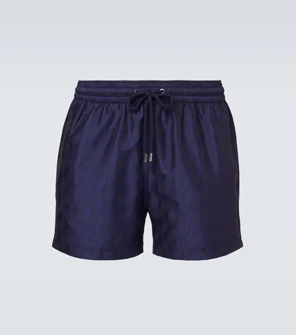 Frescobol Carioca Rio Jacquard Swim Trunks - Blue