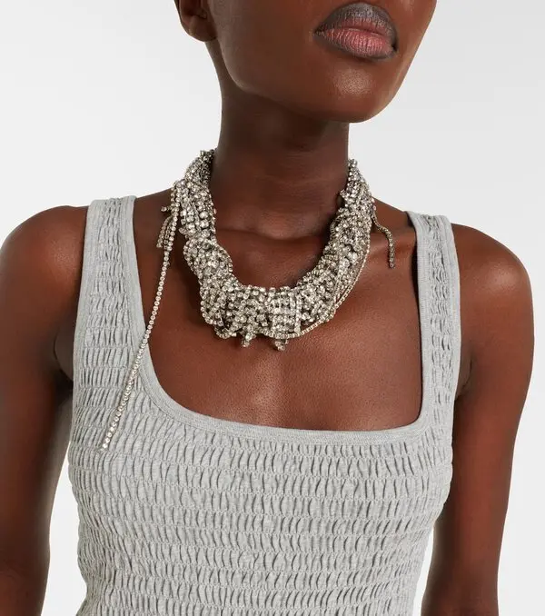 Dries Van Noten Smocked Cotton Peplum Top