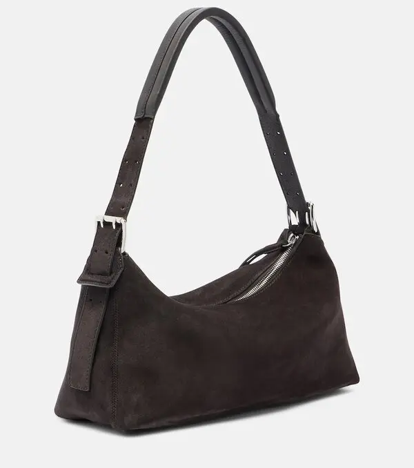 LEMAIRE Small Belted Suede Shoulder Bag - Brown