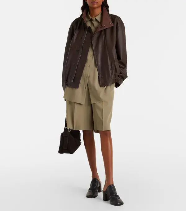 LEMAIRE Small Belted Suede Shoulder Bag - Brown