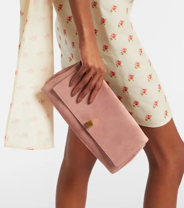 Khaite Audrey Suede Clutch