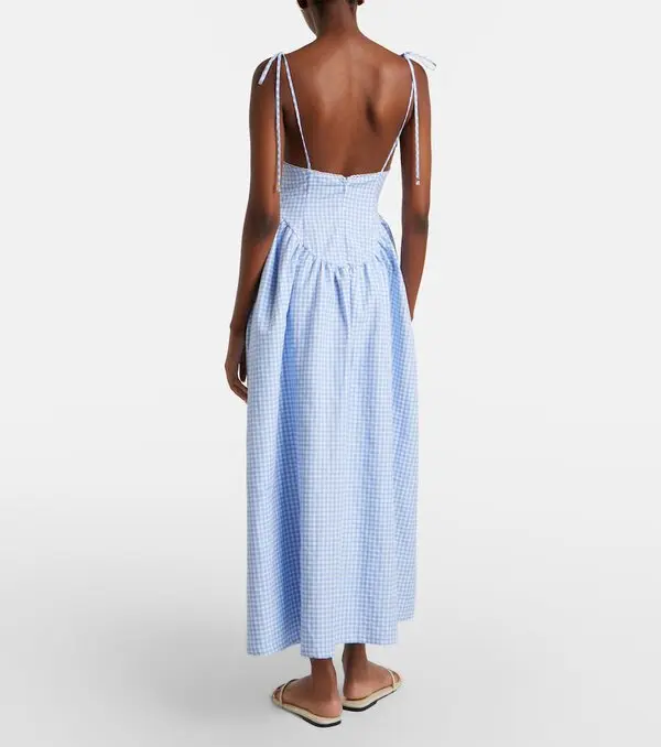 BANANHOT Paloma Gingham Cotton Poplin Maxi Dress