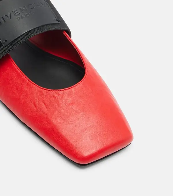 Givenchy Sliced Square Leather Ballet Flats