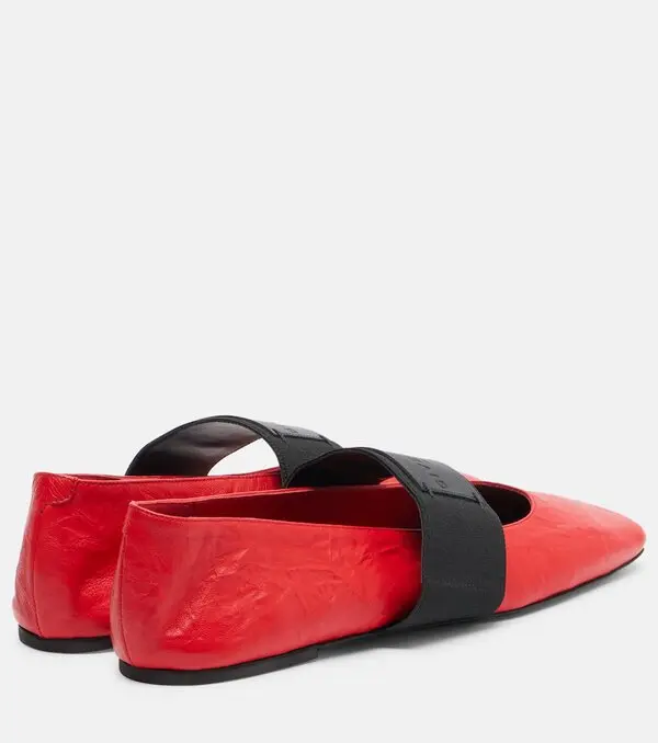 Givenchy Sliced Square Leather Ballet Flats