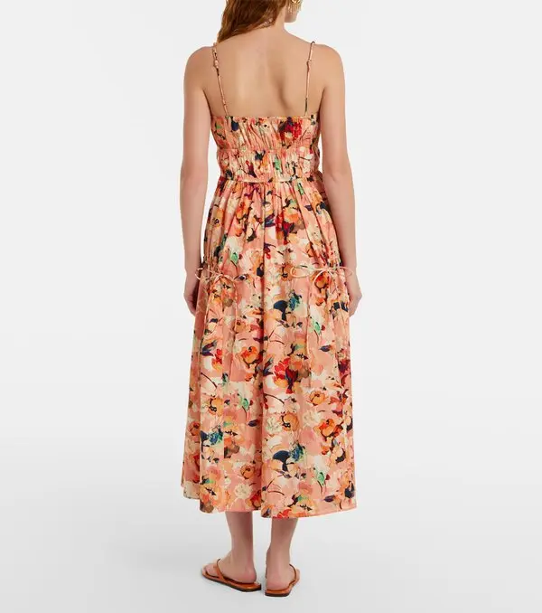 Ulla Johnson Vidri Floral Cotton Poplin Midi Dress - Multicoloured
