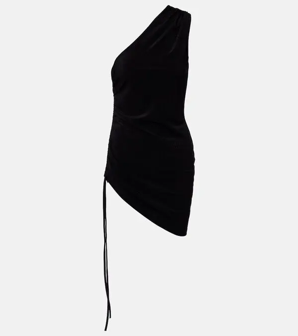 Balmain Ruched One-shoulder Minidress
