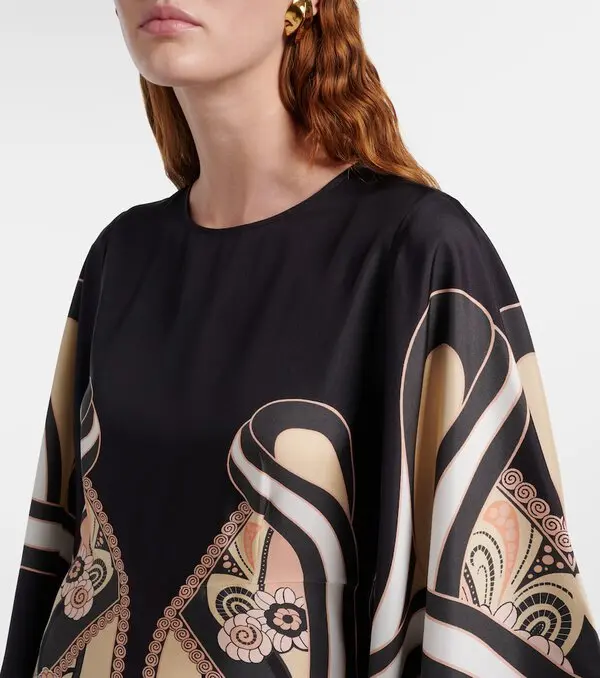 La DoubleJ Sorella Printed Silk Maxi Dress