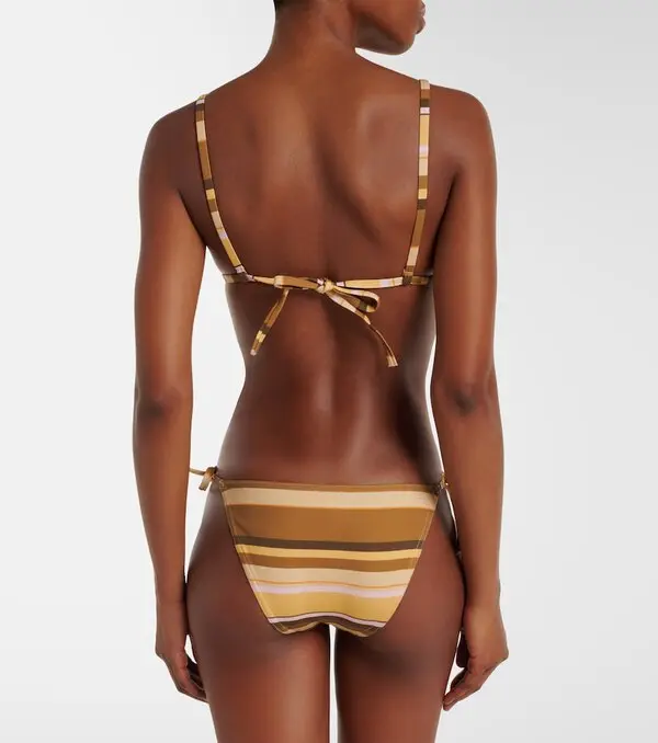 Isabel Marant Étoile Feride Striped Triangle Bikini Top - Brown