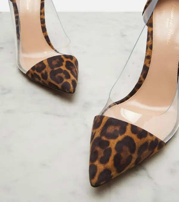 GIANVITO ROSSI Plexi Leopard-print Suede And Tpu Pumps - Brown