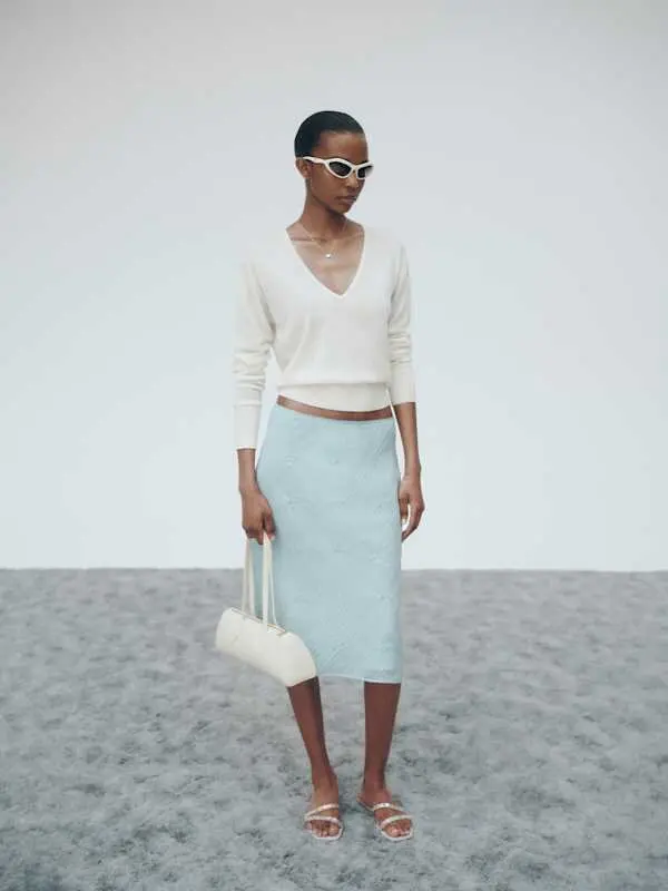 REFORMATION Layla Embellished Knee-length Skirt
