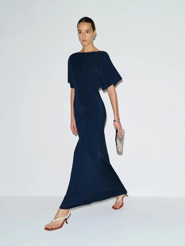 REFORMATION Caila Silk Maxi Dress - Blue