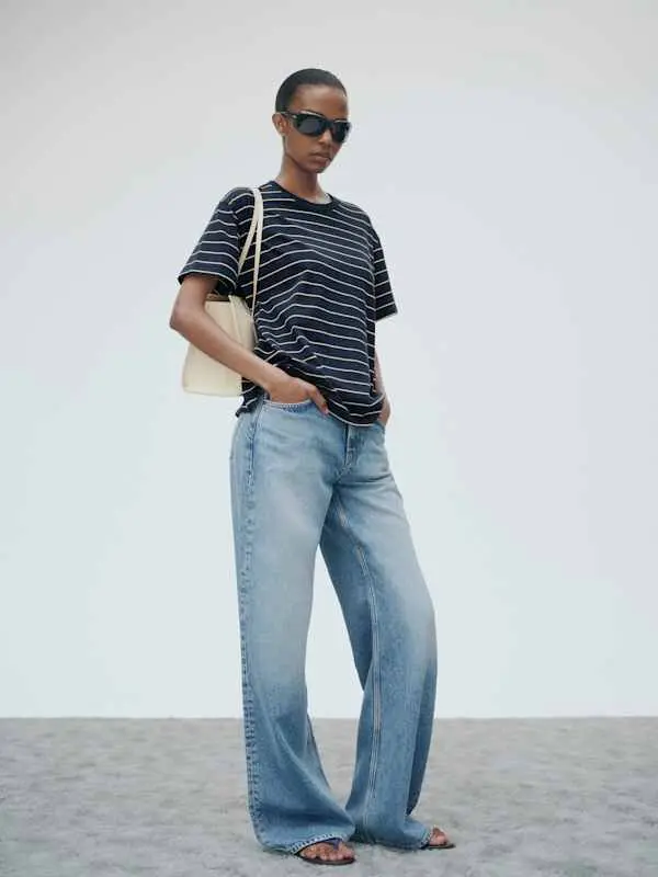 REFORMATION Rowan Oversized T-shirt - Blue