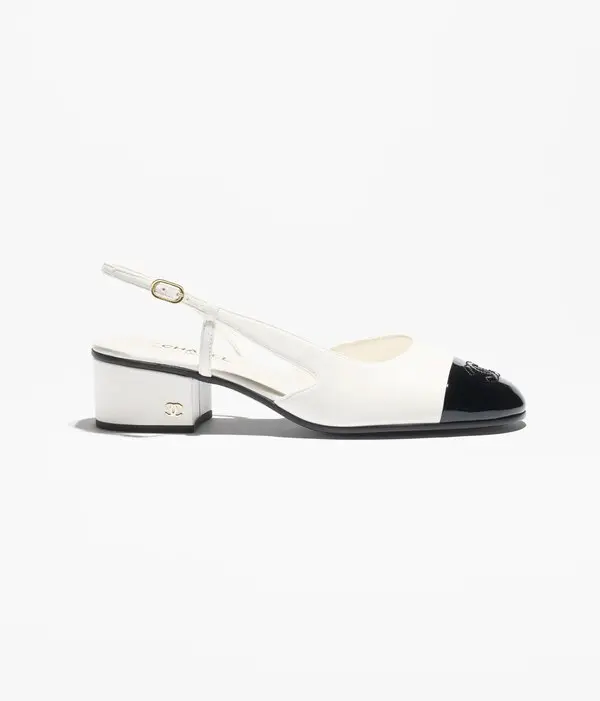 Chanel Slingbacks In Lambskin And Patent Calfskin