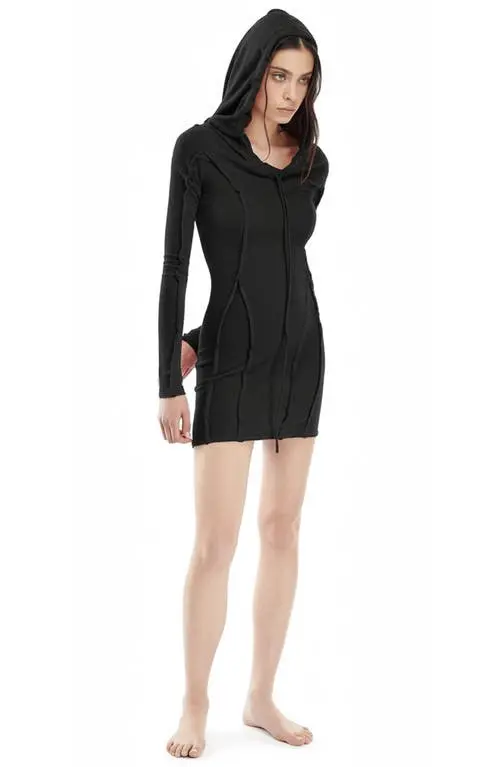 MOTHER OF ALL Pepper Hoodie Mini Dress - Black