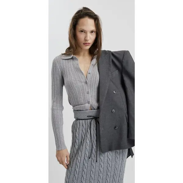 MOTHER OF ALL Stripped Knitted Cardigan