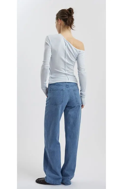 MOTHER OF ALL Asymmetric Long Sleeved T-shirt - Light Blue