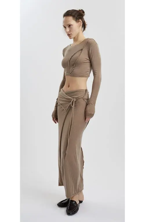 MOTHER OF ALL Ribbed Wrap Skirt