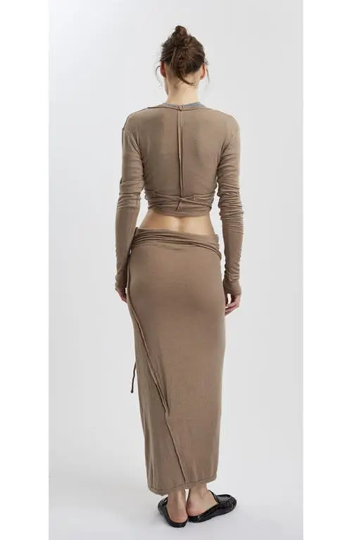 MOTHER OF ALL Ribbed Wrap Skirt