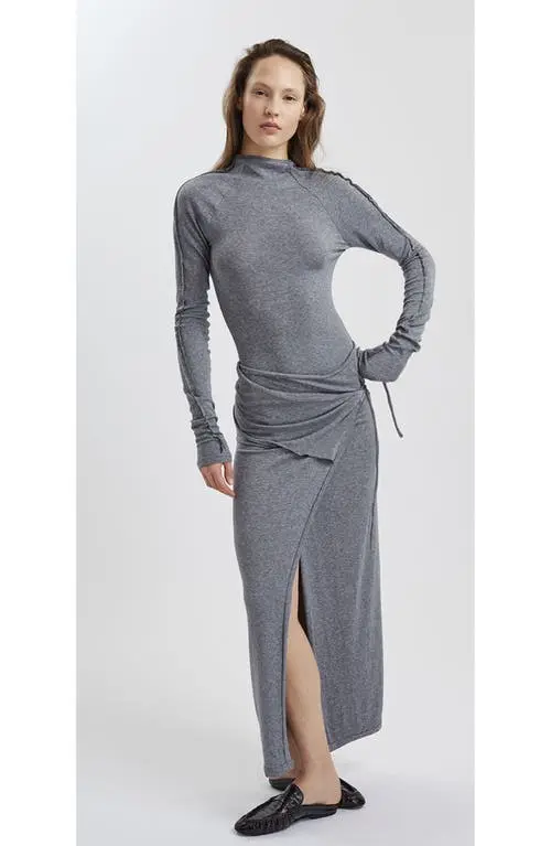 MOTHER OF ALL Ribbed Wrap Skirt - Grey