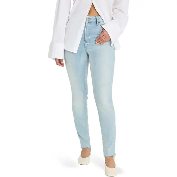Good American Soft-tech Good Legs Raw Hem Skinny Jeans - Indigo1129
