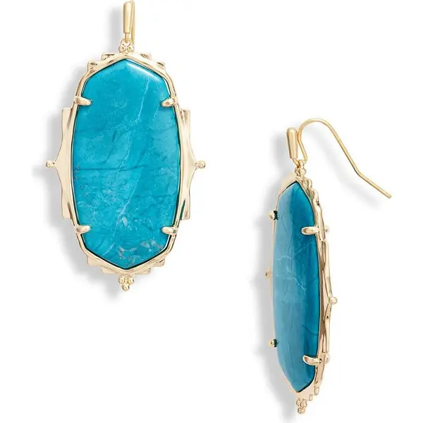 Kendra Scott Baroque Ella Drop Earrings - Gold Teal Howlite