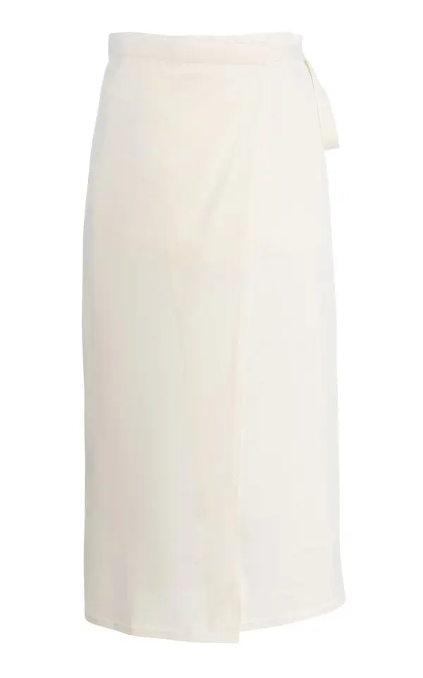 TOTEME Cotton-silk Midi Wrap Skirt - Ivory