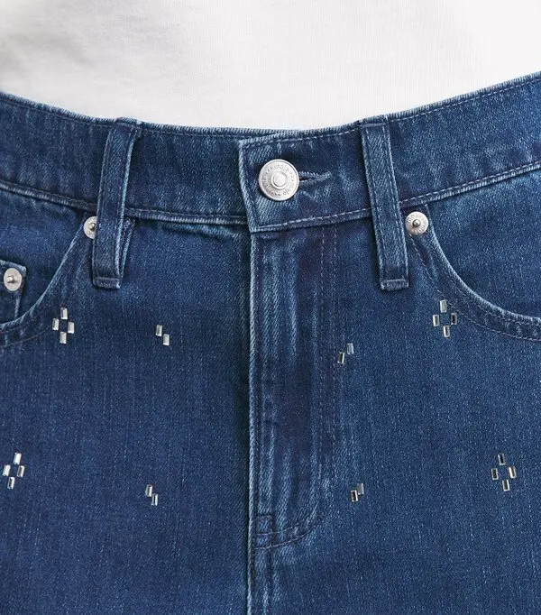 Maje Embellished Wide-leg Jeans - Blue