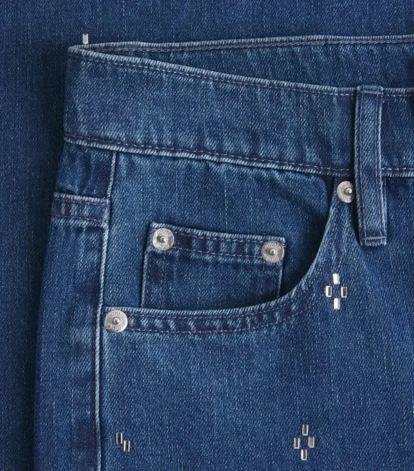 Maje Embellished Wide-leg Jeans - Blue