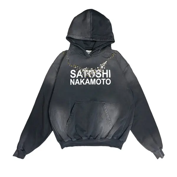 SATOSHI NAKAMOTO Hooded Necklace Sweatshirt