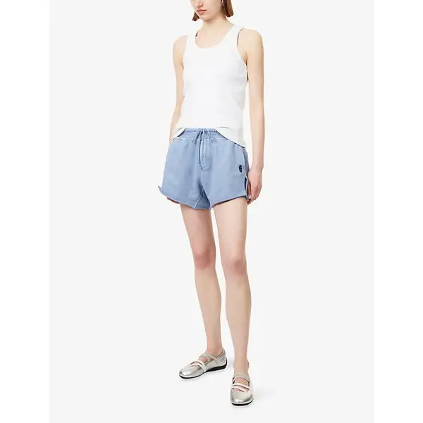 Free People Cotton-jersey Shorts - Dark Slate Combo