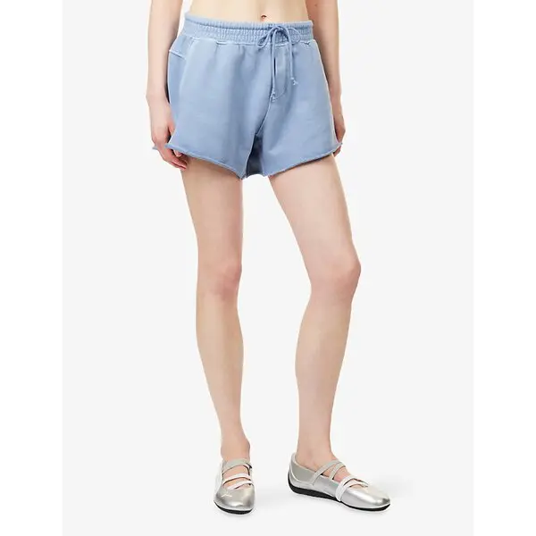 Free People Cotton-jersey Shorts - Dark Slate Combo