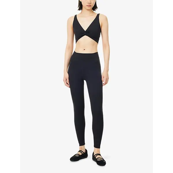 Free People Never Better Reversible Twist Crop Sports Bra - Black